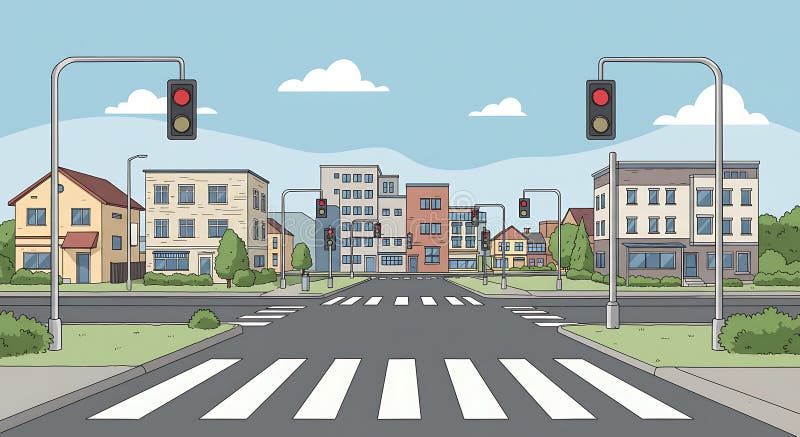 Empty Cartoon Highway Intersection Stock Illustrations – 274 Empty ...