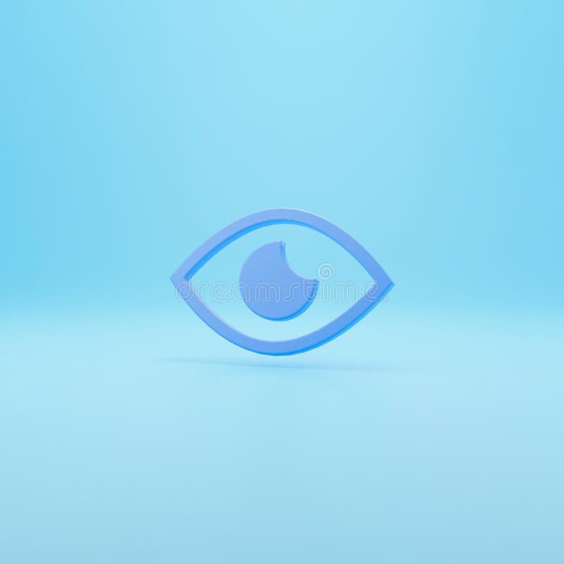 Cartoon Style Creative Minimal Eye Symbol Isolated on Yellow Background ...