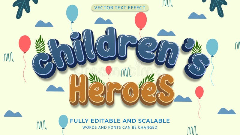 Cartoon Style and Cute Text Effect, Fun, Happy Kids Theme Editable ...