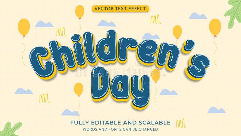 Cartoon Style and Cute Text Effect, Fun, Happy Kids Theme Editable ...