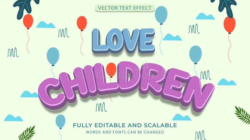 Cartoon Style and Cute Text Effect, Fun, Happy Kids Theme Editable ...