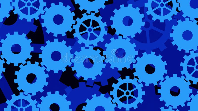 Stylized Cartoon 2D Blue Gears in Seamless Motion, 4K Animation Loop ...