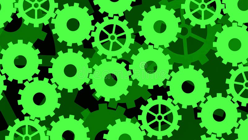 Stylized Cartoon 2D Yellow Gears in Seamless Motion, 4K Animation Loop ...