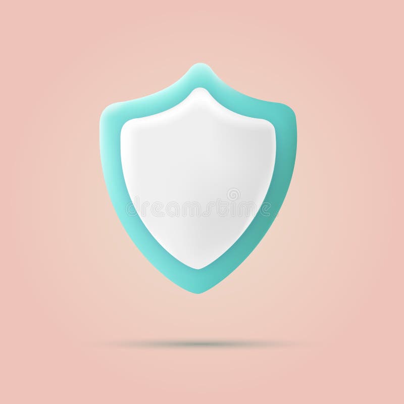 Cartoon Style 3d Shield Icon. Vector Stock Vector - Illustration of ...