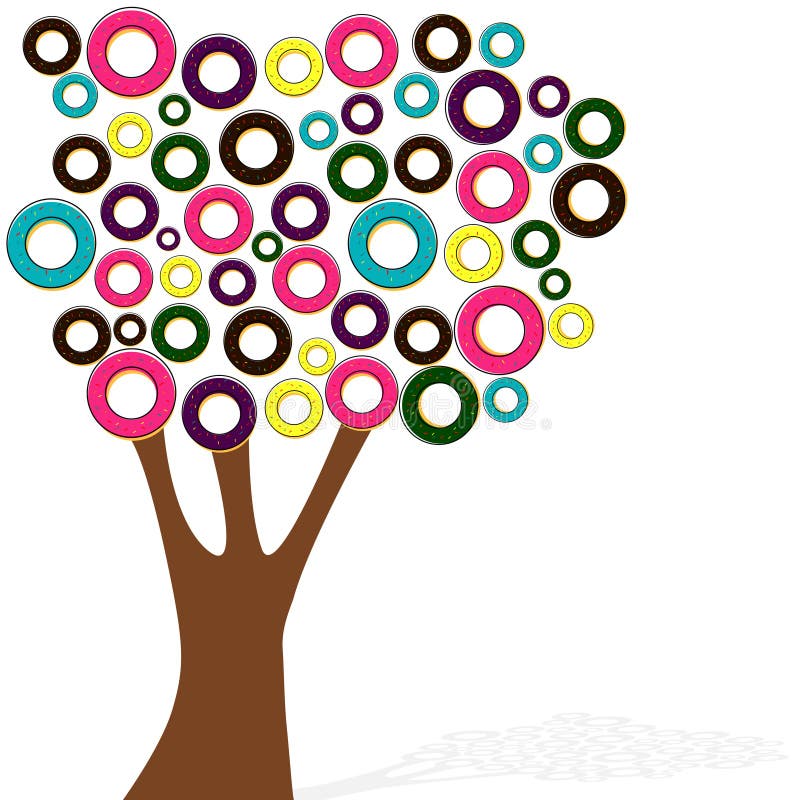 Donut tree vector stock vector. Illustration of food - 210868598