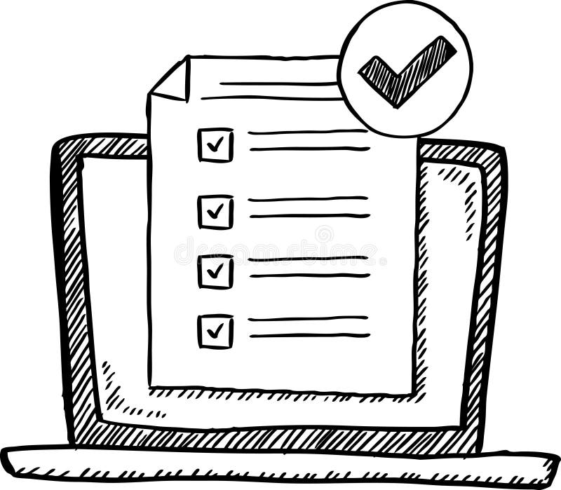Checklist Hand Drawn Outline Doodle Icon. Stock Vector - Illustration ...