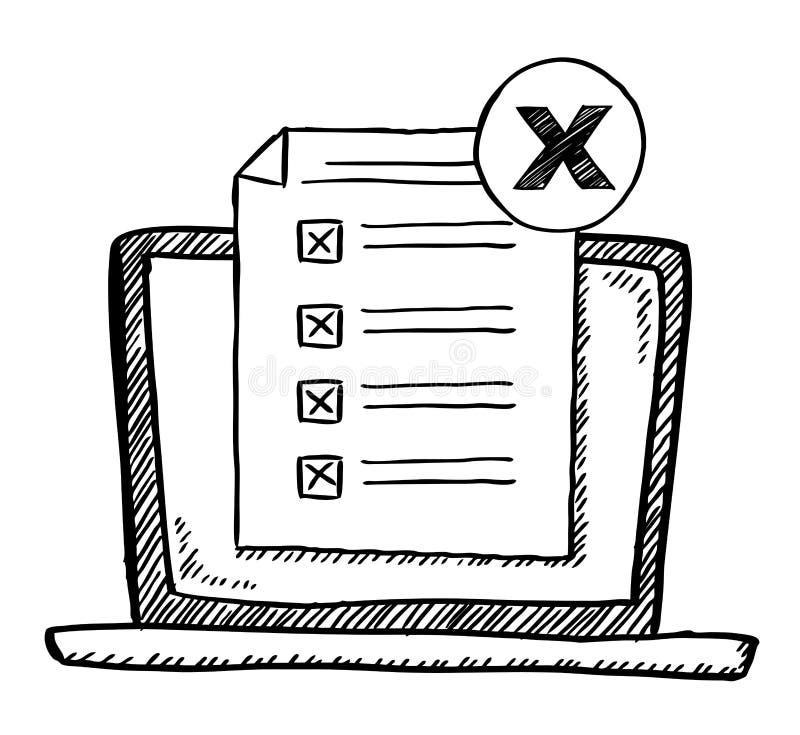 Cartoon Style Doodle of Notebook with Wrong Answers on Test Stock ...