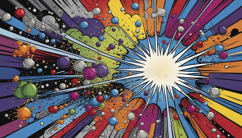 Cartoon-style Explosion in Pop Art and Comic Style that Shoots Outwards ...