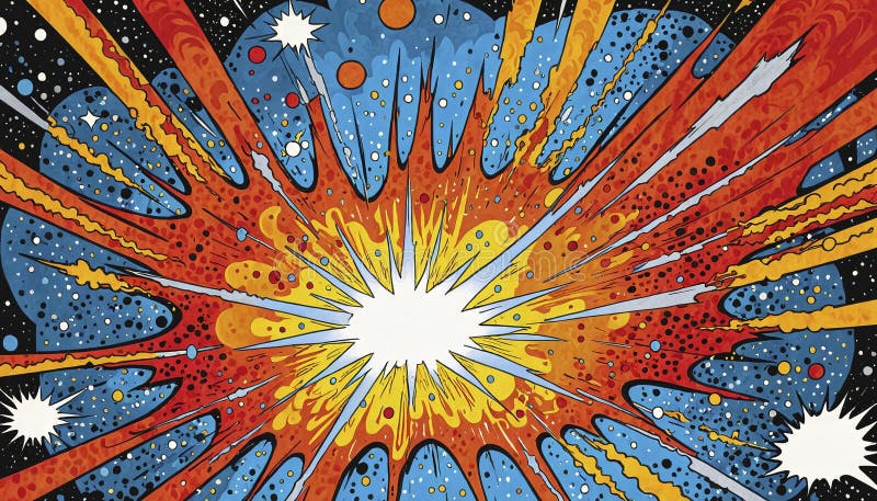 Cartoon-style Explosion in Pop Art and Comic Style that Shoots Outwards ...