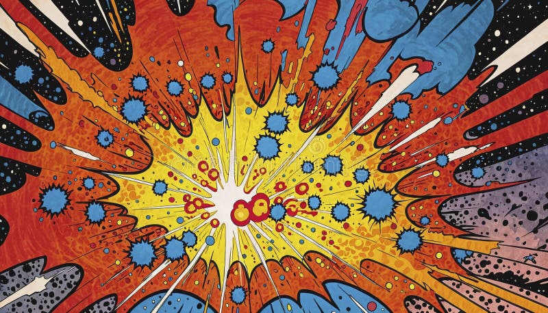 Cartoon-style Explosion in Pop Art and Comic Style that Shoots Outwards ...
