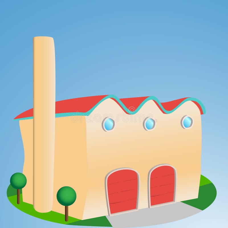 Cartoon style Factory stock illustration. Illustration of office - 90218734