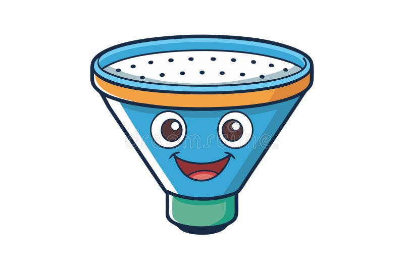 Cartoon Style Funnel Icon for Filtration, Data Organization, and ...
