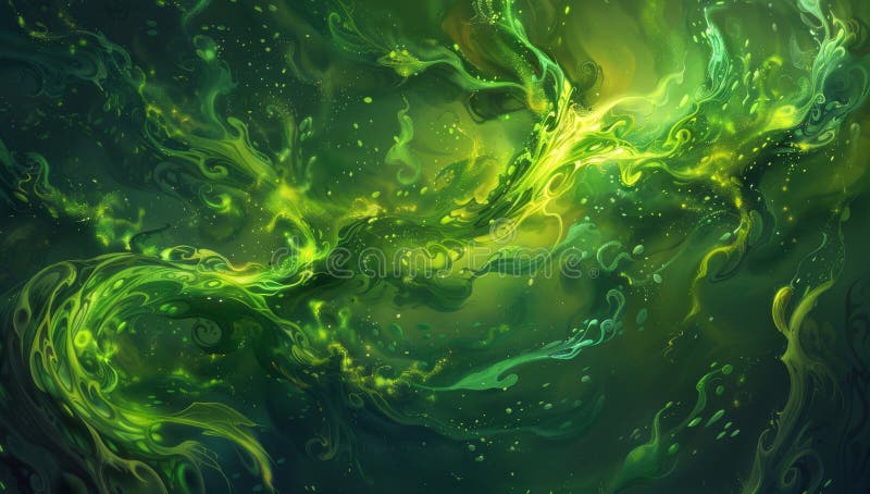 Cartoon Style Green Background with Splash Art. Generative AI. Stock ...