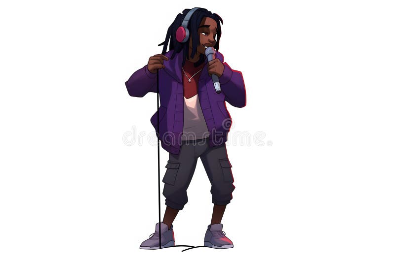 Cartoon Style Guy Rapper. Neural Network AI Generated Stock ...