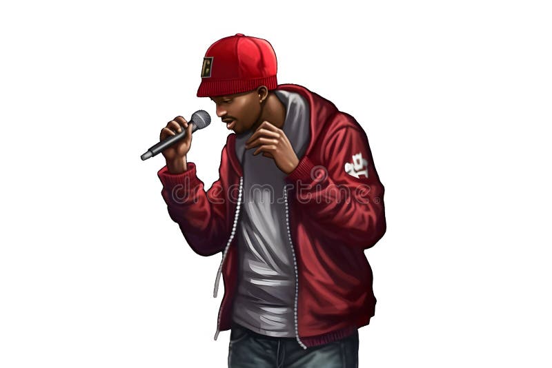 Cartoon Style Guy Rapper. Neural Network AI Generated Stock ...