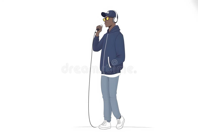 Cartoon Style Guy Rapper. Neural Network AI Generated Stock ...