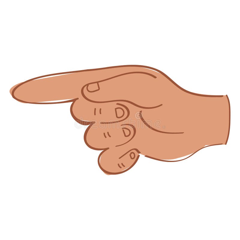 Cartoon Style Hand with Pointing Finger. Stock Illustration ...