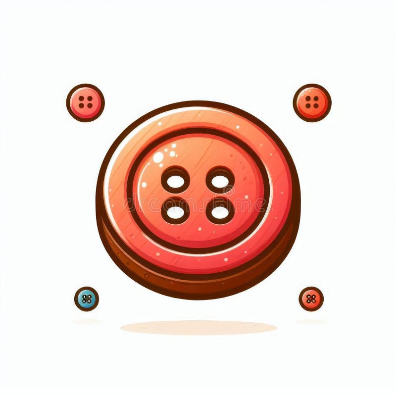 Cartoon-style Icon of a Button for Clothing, Isolated on a White ...