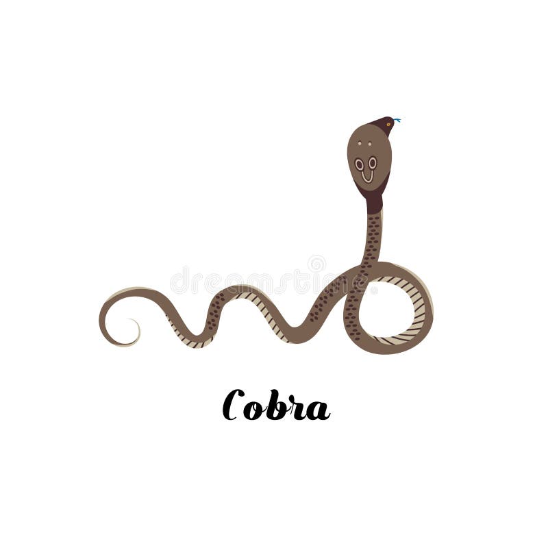 Cobra with Text for Different Design and Tattoo. Cartoon Style Icon of ...