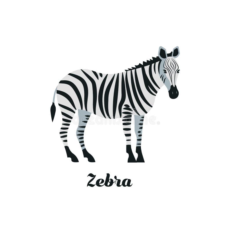 Cartoon Style Icon of Zebra. a Cute Character with Text for Different ...