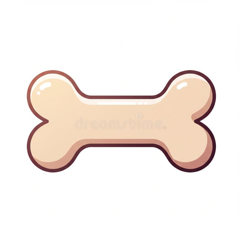 A Cartoon-style Illustration of a Bone-shaped Object on a White ...