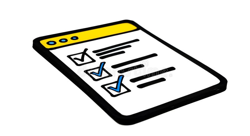 Digital Checklist on a Tablet-Style Interface Stock Illustration ...