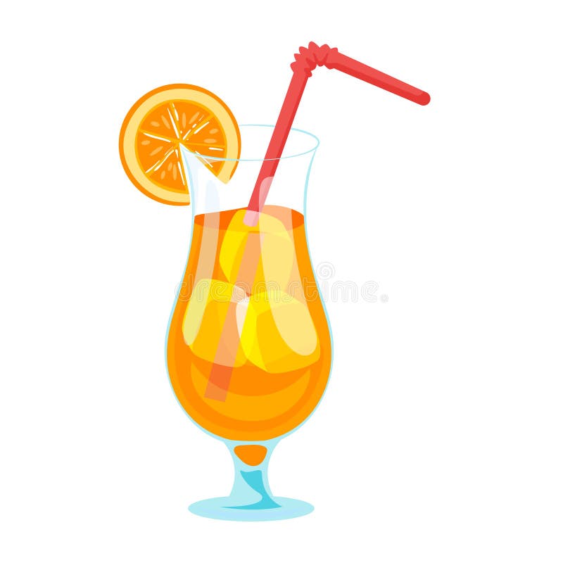 Cartoon Style Illustration of Fruit Cocktail. Stock Vector ...