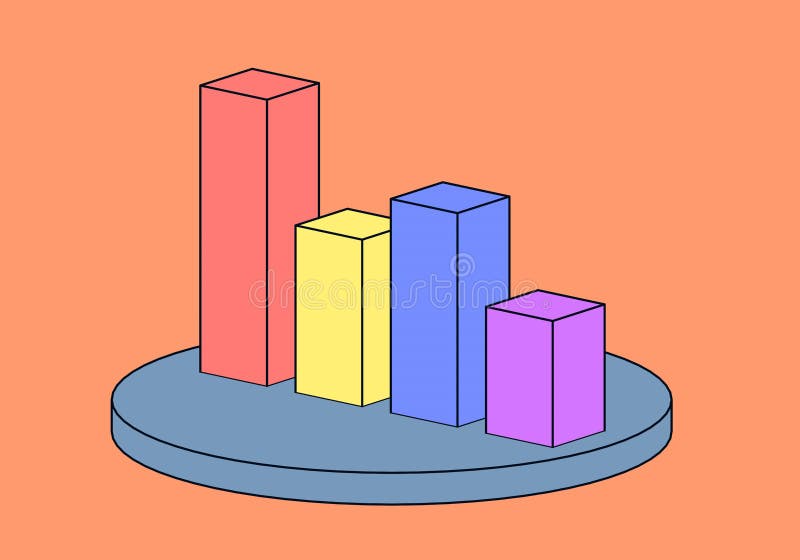 Cartoon-style Illustration, Graph of Growth and Fall Indicators Stock ...
