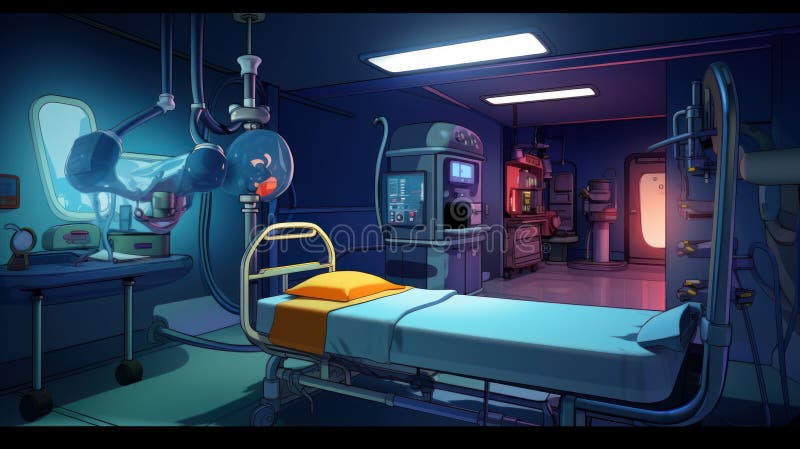 Cartoon Style Interior of Hospital Room Image Stock Illustration ...