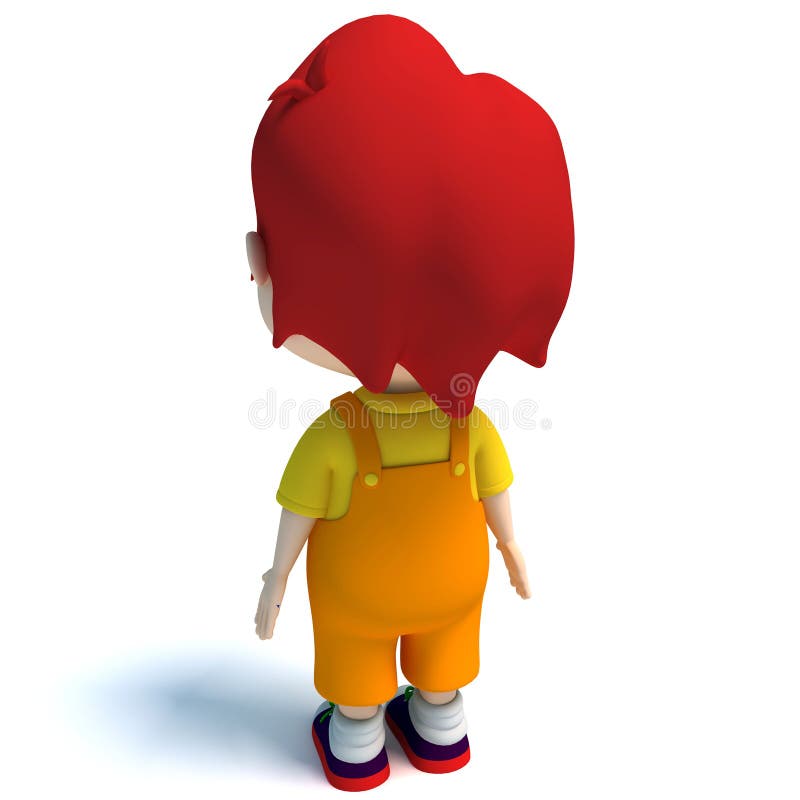 Cartoon Style Kid 3D Rendering on White Background Stock Illustration ...