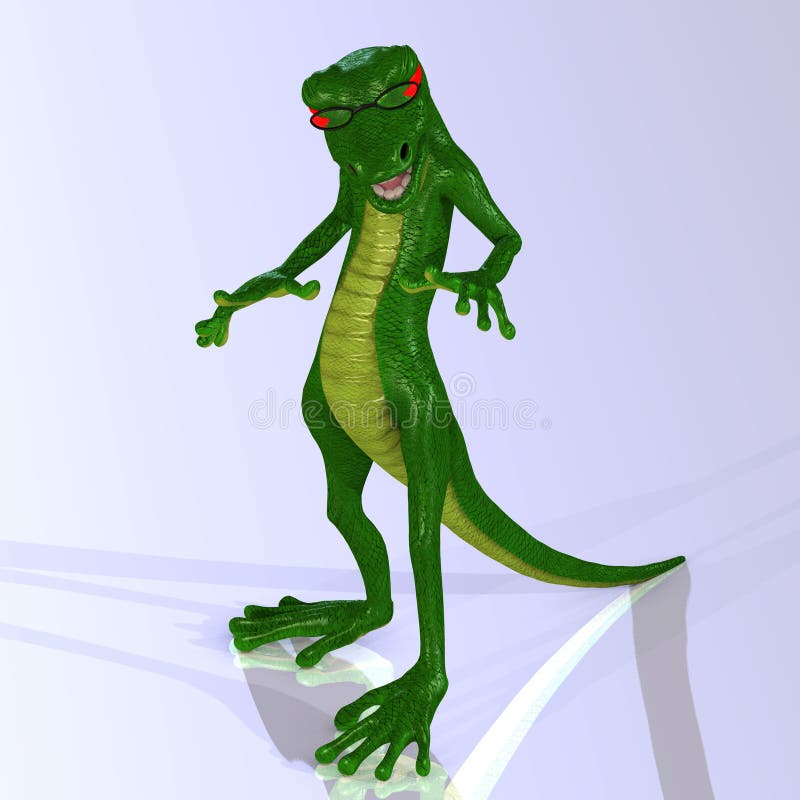 Cartoon Style Lizard with a Lovely Stock Illustration - Illustration of ...