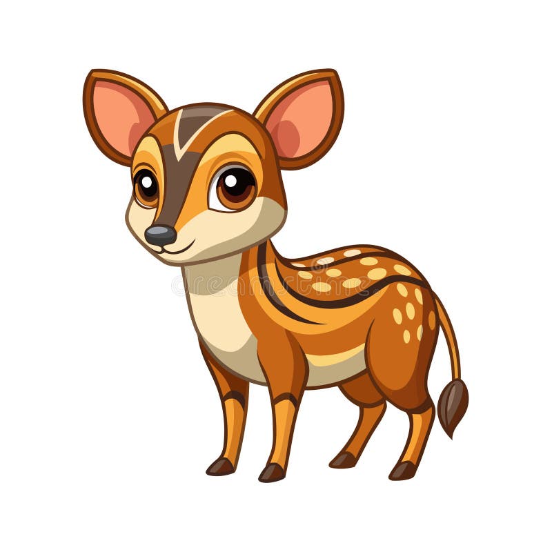 Cartoon Style Mouse Deer Vector Illustration on White Background Stock ...