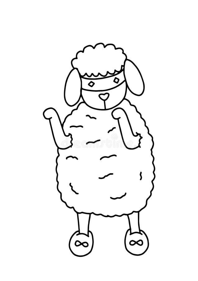 Cartoon-style Ninja Sheep in a Standing Pose Stock Illustration ...