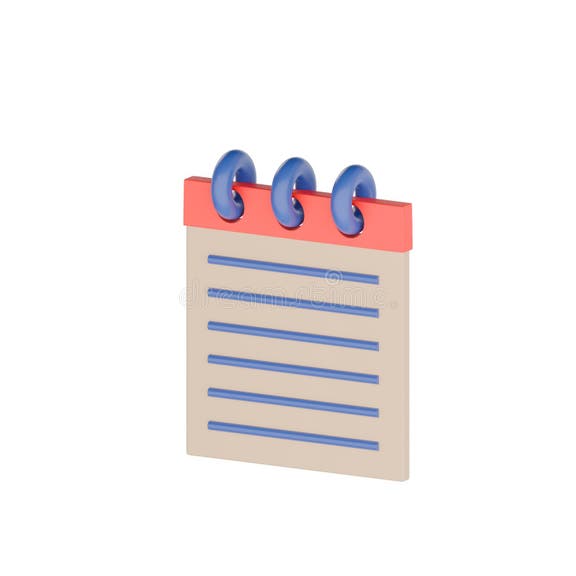 Cartoon-style Notepad, 3D Rendering Icon Stock Illustration ...