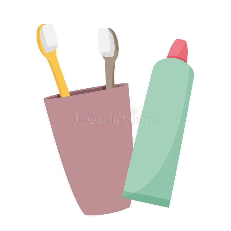 Toothbrush Simple Vector Illustration. Cartoon Style Object. Stock ...