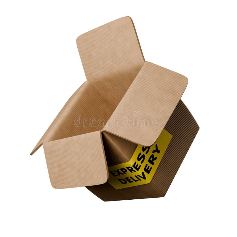 Cartoon Style Paper Box Model 3D. Stock Illustration - Illustration of ...