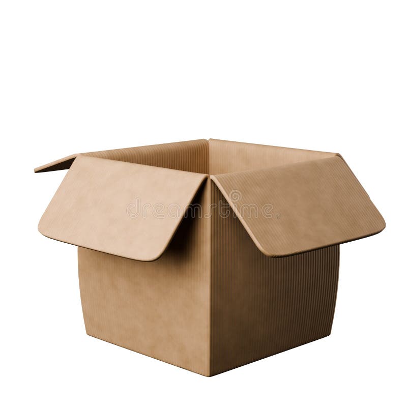 Cartoon Style Paper Box Model 3D. Stock Illustration - Illustration of ...