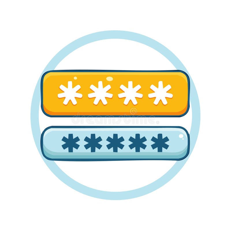 Cartoon Style Password Fields with Asterisks for Security and Privacy ...