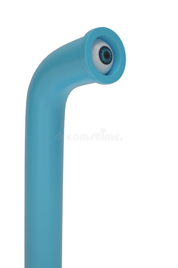 A Cartoon Style Periscope with Eye. 3D Rendering Stock Illustration ...