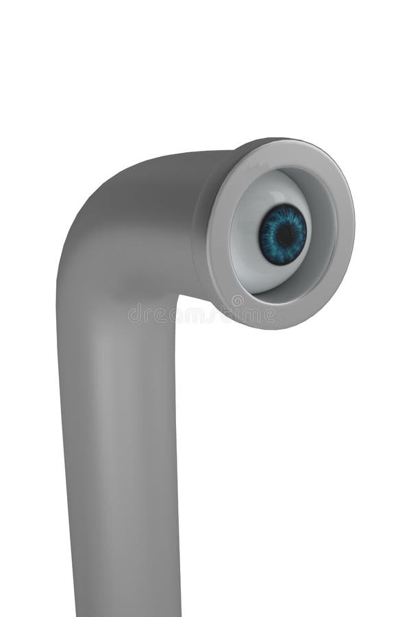 A Cartoon Style Periscope with Eye. 3D Rendering Stock Illustration ...