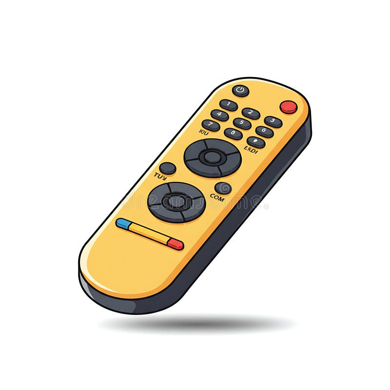 Yellow TV Remote Control stock illustration. Illustration of symbol ...