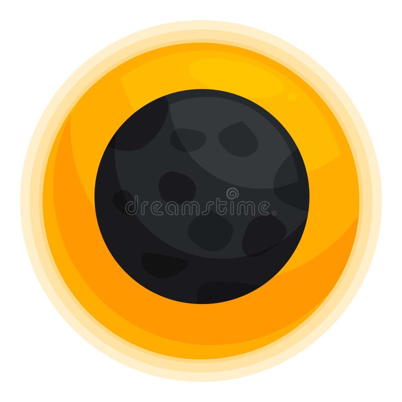 Round Button Showing Solar Eclipse with Moon Covering Sun Stock Vector ...