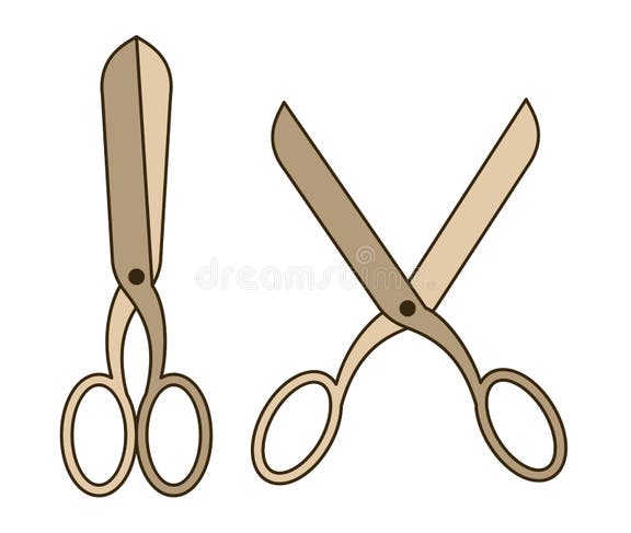 Cartoon Style Scissors Open and Closed Stock Vector - Illustration of ...