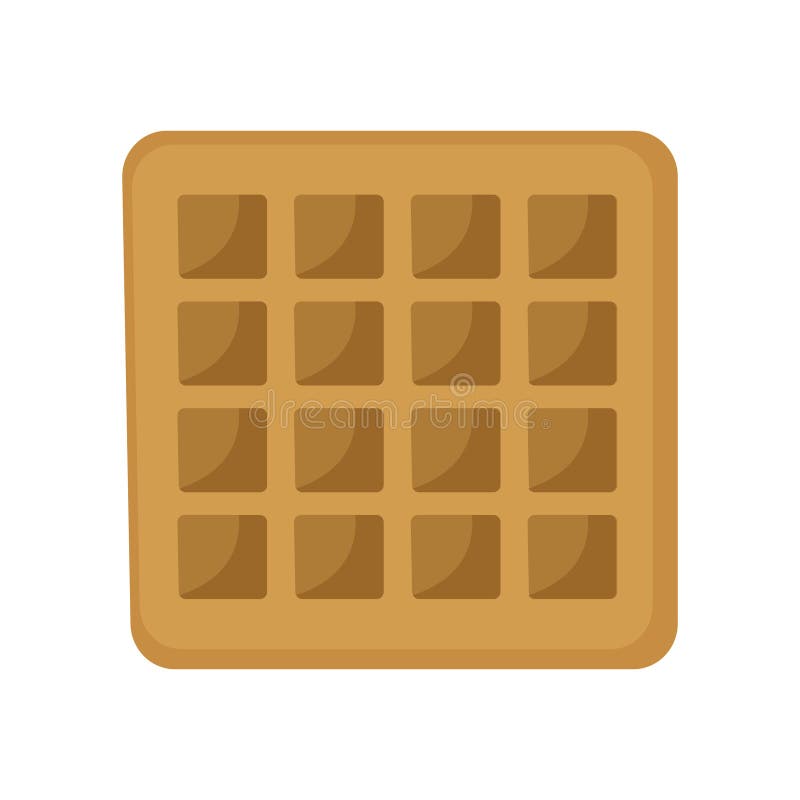 Cartoon Style Square Belgian Waffle Icon. Stock Vector - Illustration ...