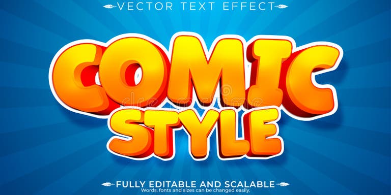 Cartoon Style Text Effect, Editable Comic and Funny Text Style Stock ...