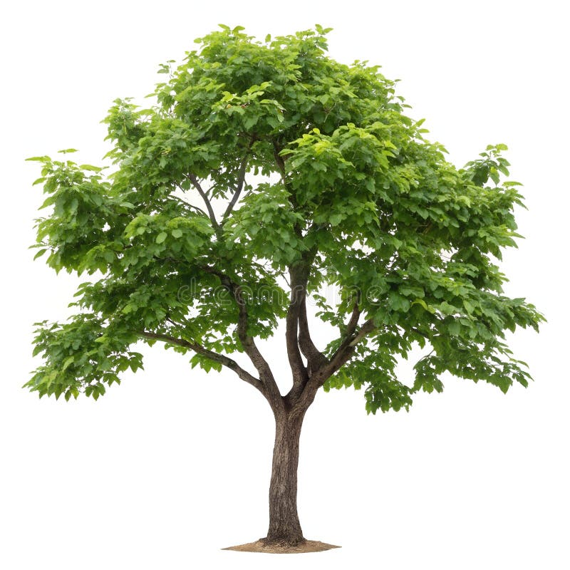 Cartoon Style Tree with Green Leaves and Solid Trunk â€ Whimsical ...