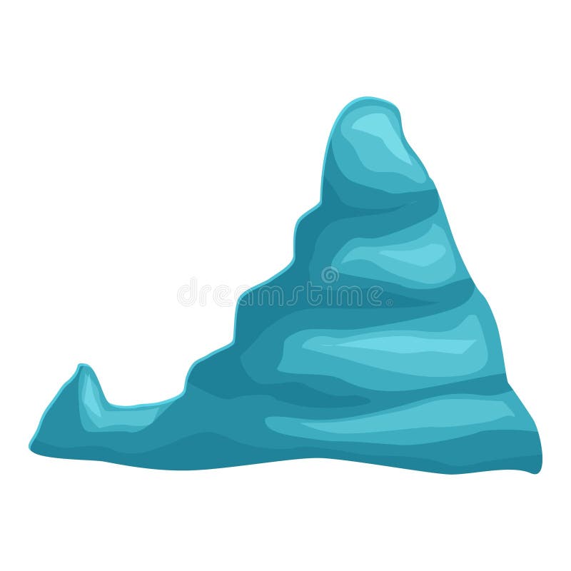 Cartoon Style Turquoise Mountain Peak Reaching for the Sky Stock Vector ...