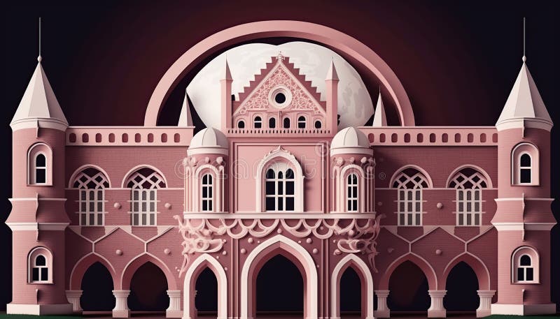 Cartoon Style Turrets Castle AI Generated Stock Illustration ...