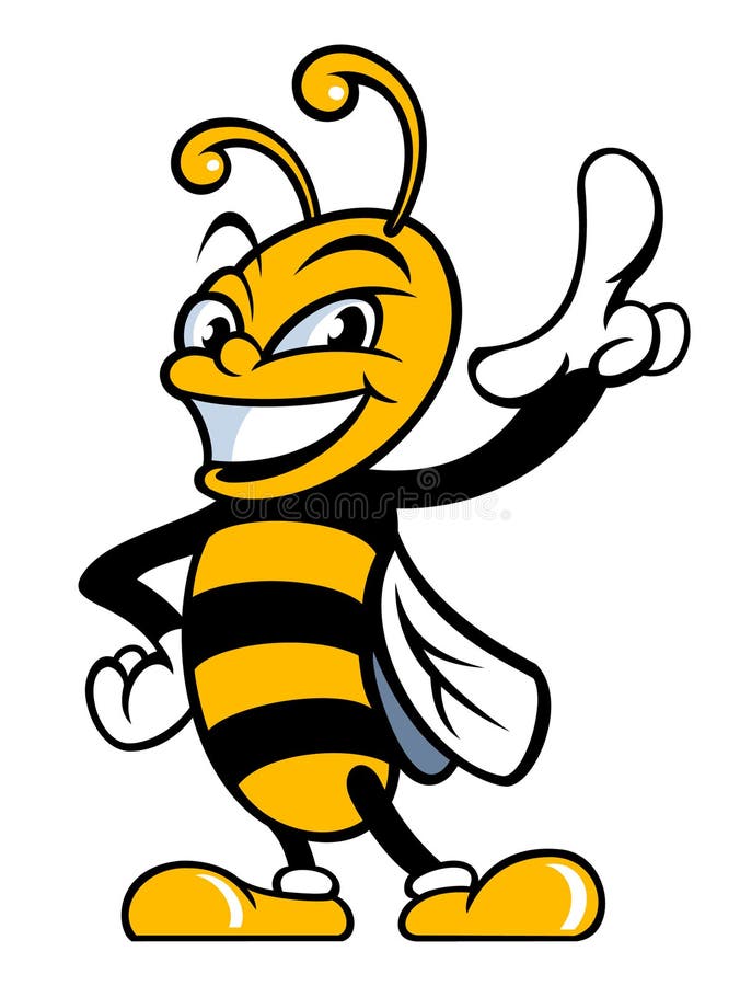 Cartoon Style Vector Bee Character. Bee Mascot Design Concept Stock ...
