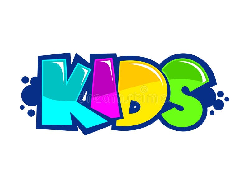 Cartoon Style Vector Kids Word Illustration. Stock Vector ...
